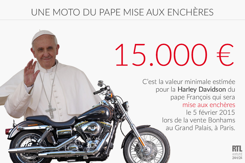INFOGRAPHIE - La Harley Davidson du pape François mise aux enchères