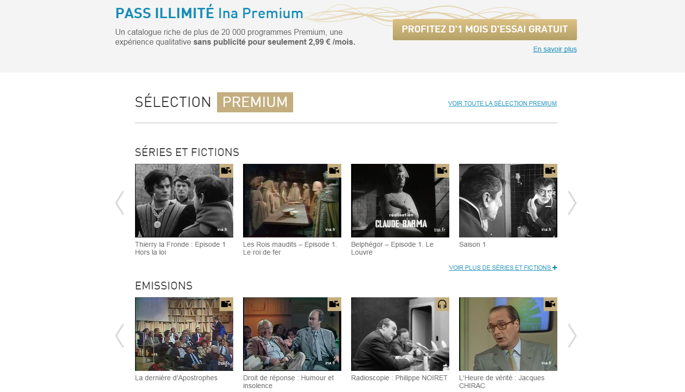 L'INA lance son offre de vidéo à la demande