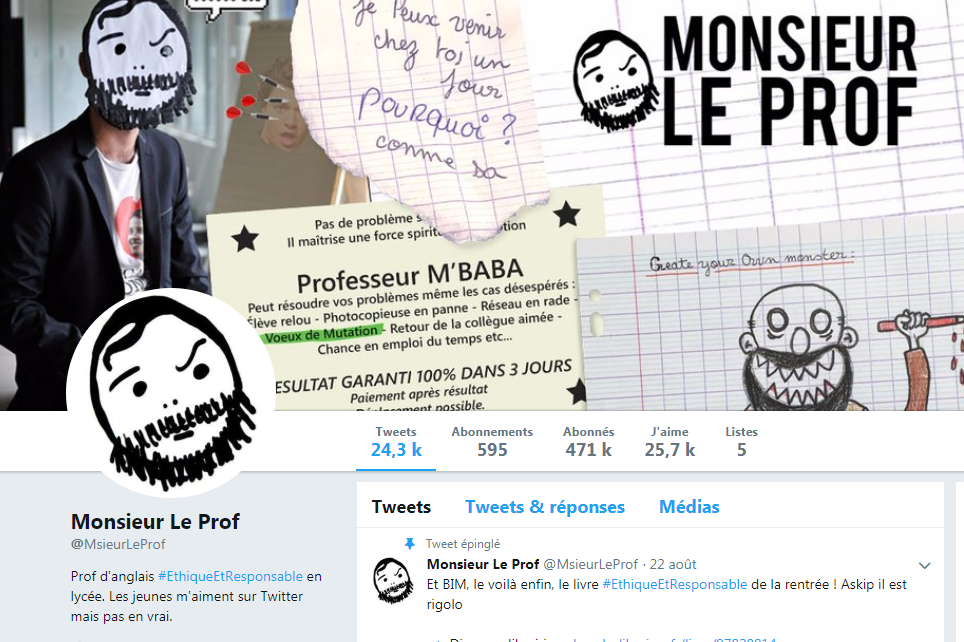 Rentrée scolaire : Monsieur Le Prof, le compte Twitter qui cartonne