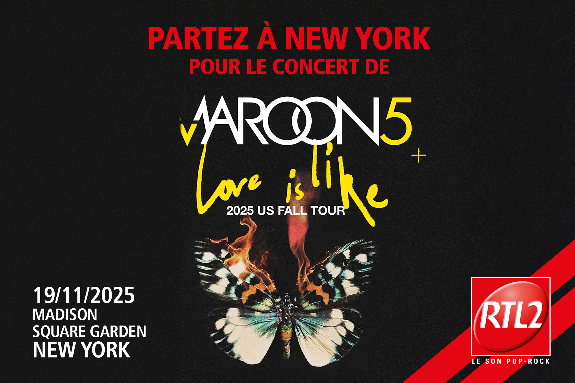 Partez voir Maroon 5 en concert à New York grâce à RTL2