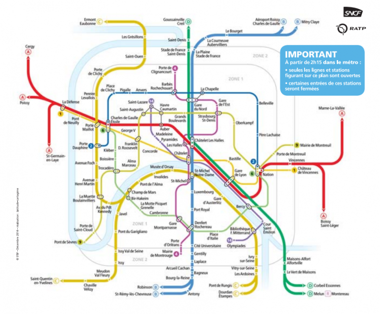 Bonne année 2015 : quelles lignes de bus, métro et RER sont ouvertes à ...